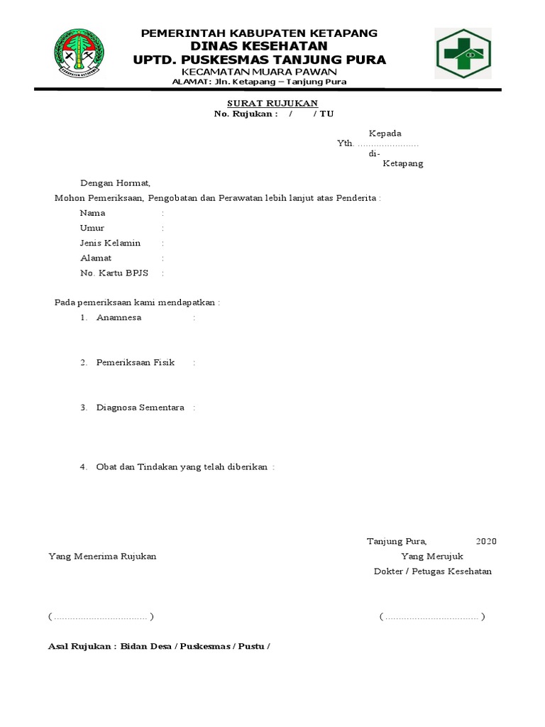 SURAT RUJUKAN Puskesmas | PDF