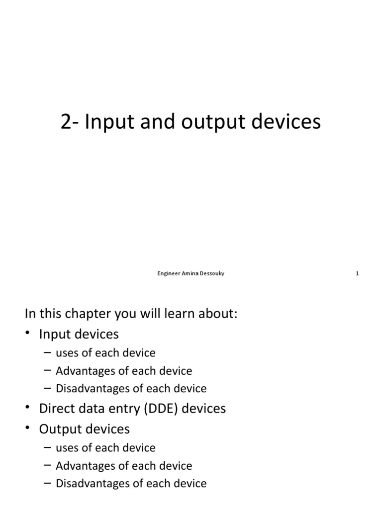 2 - Input and Output Devices | PDF