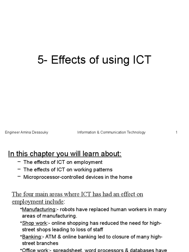 5-Effects of Using ICT: Engineer Amina Dessouky Information ...