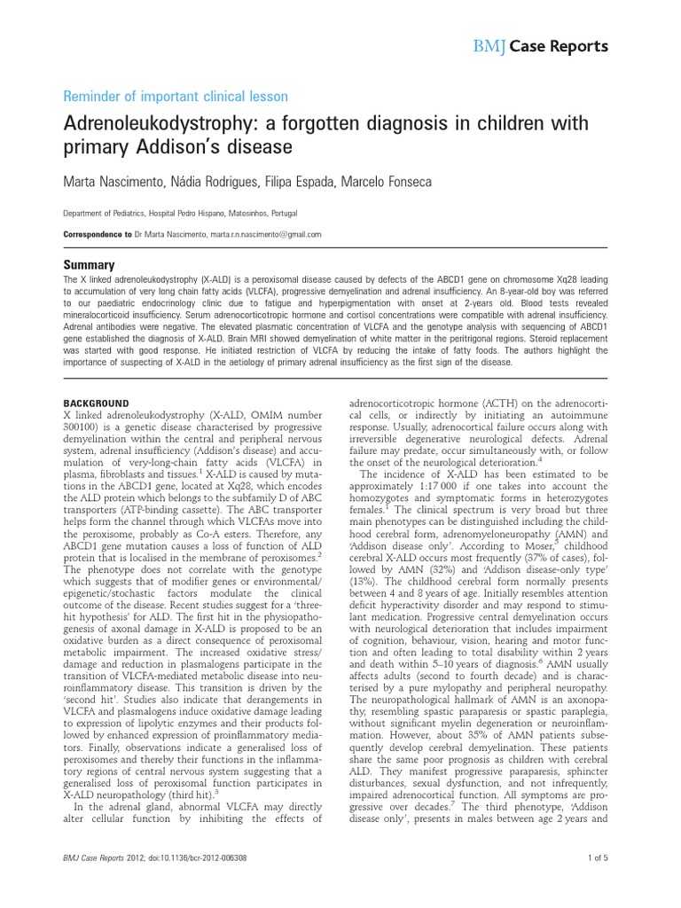 Nascimento Et Al. - 2012 - Adrenoleukodystrophy A Forgotten Diagnosis ...