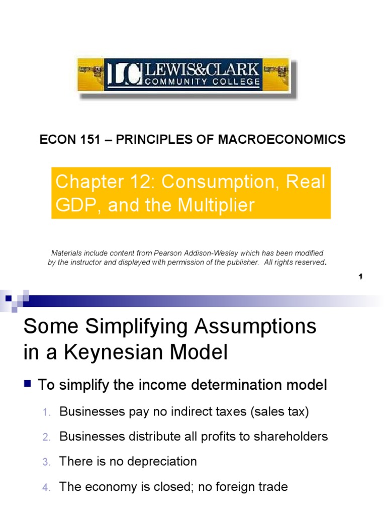 End Of: Chapter 12: Consumption, Real GDP, and The Multiplier | PDF ...