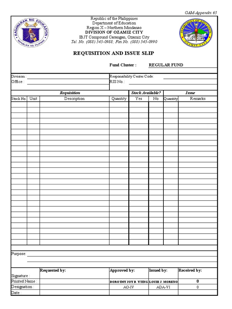 Request and Issue Slip | PDF | Business | Government