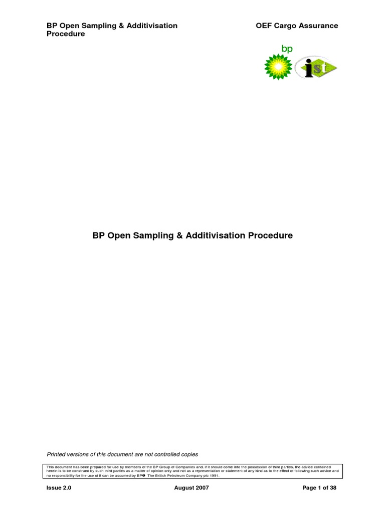 BP Open Sampling 2 0 | PDF | Bp | Emergency Management