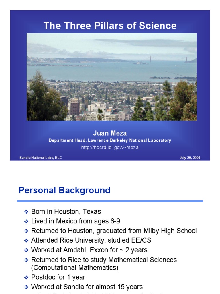 The Three Pillars of Science: Juan Meza | PDF | Tropical Cyclones | Science