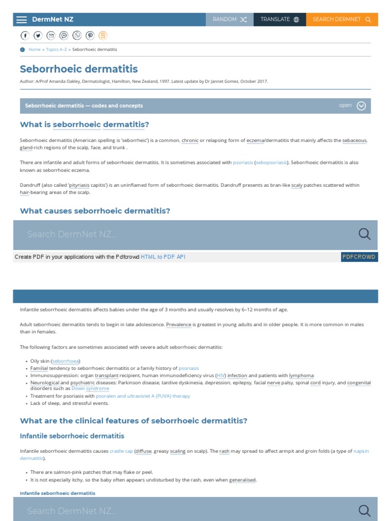 Dermnetnz Org Topics Seborrhoeic Dermatitis | PDF | Dermatitis ...