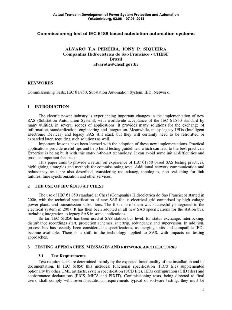 IEC 61850 Testing in Substation Automation | PDF | Reliability ...