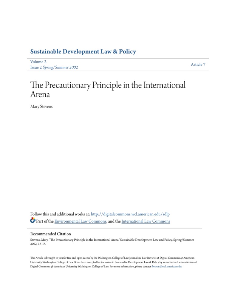 Precautionary Principle PDF | PDF