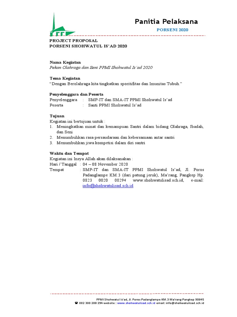 Proposal Porseni 2020 | PDF