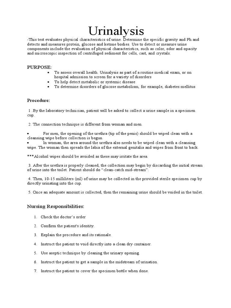 Urinalysis | PDF | Urine | Physical Examination