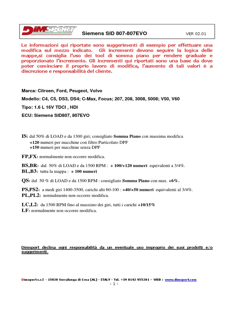 Siemens SID807 Ford PSA Volvo | PDF