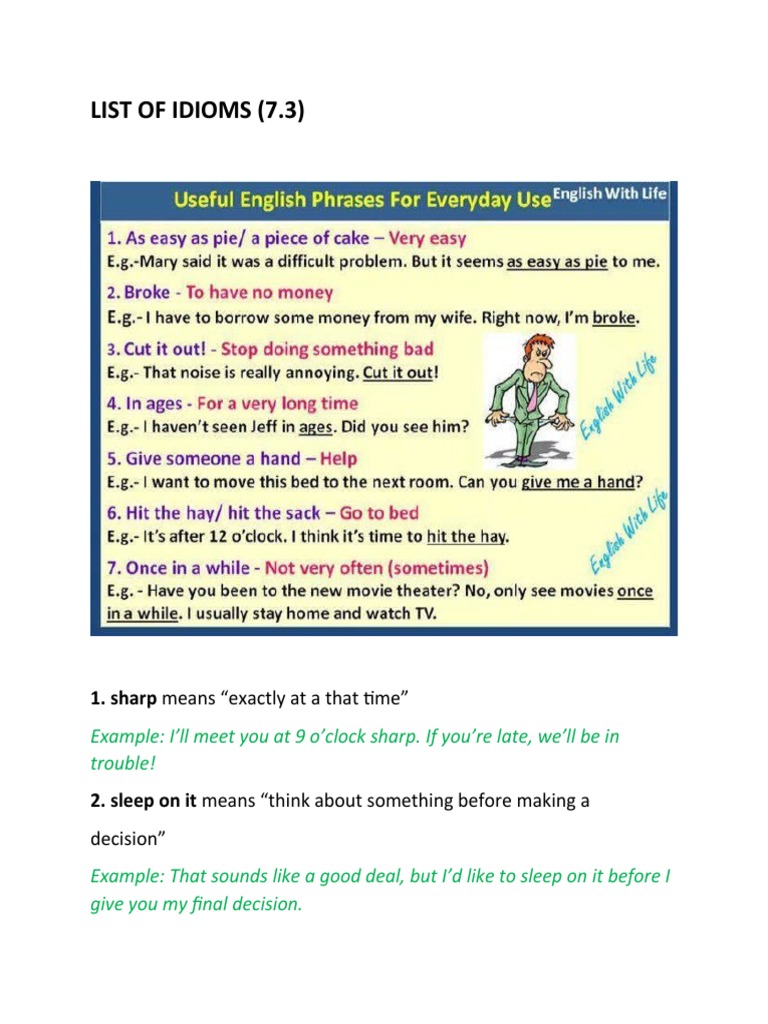 List of Idioms | PDF