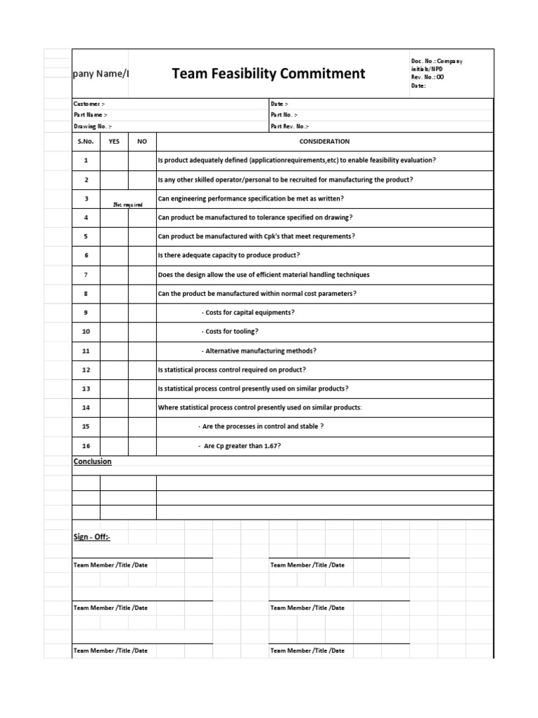 Team Feasibility Commitment | PDF | Process Control | Systems Science