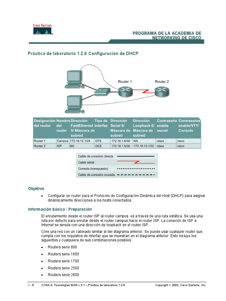 Ccna4 Configuracion DHCP | PDF | Enrutador (Computación) | Dirección IP