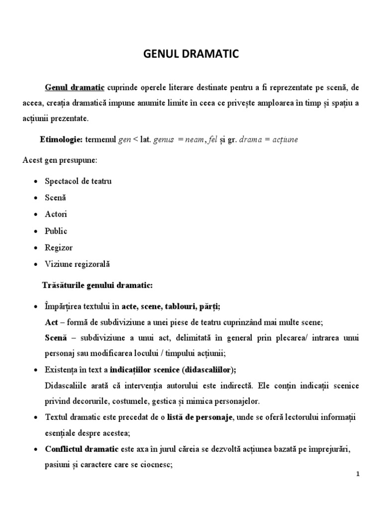 Genul Dramatic | PDF