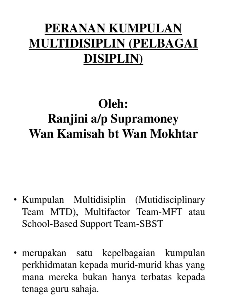 Peranan Multidisiplin... | PDF