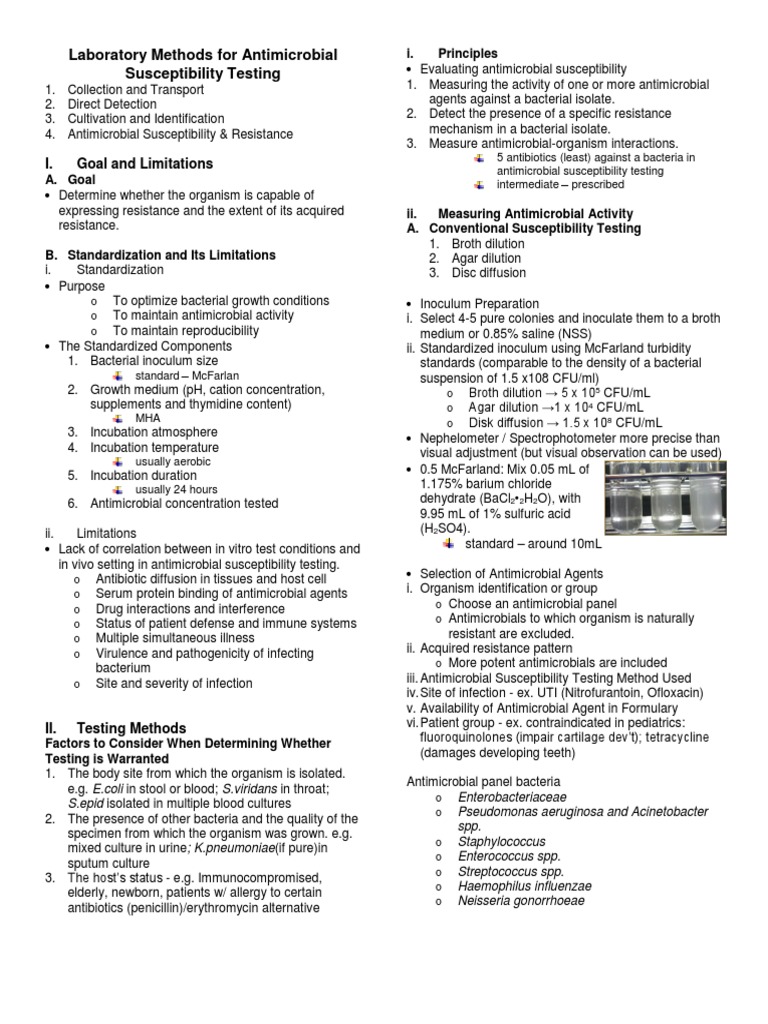 Antimicrobial Susceptibility Testing Methods | PDF | Antimicrobial ...