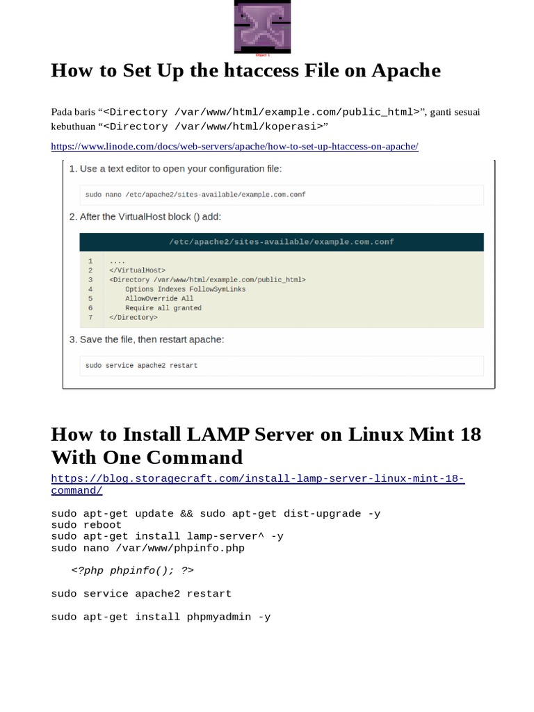 How To Set Up The Htaccess File On Apache | PDF | Php | Sudo