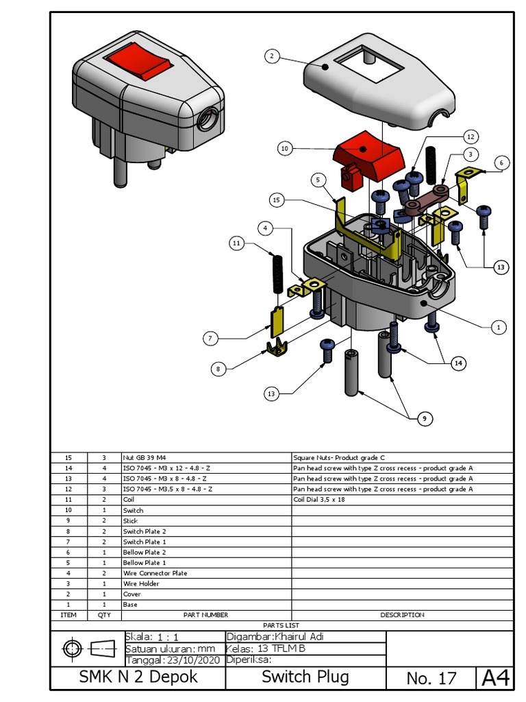 Plug Switch 2D PDF | PDF | Components | Joining