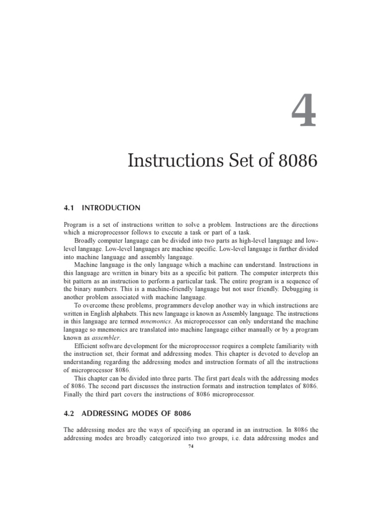 Instructions Set of 8086 | Download Free PDF | Assembly Language | Computer Program