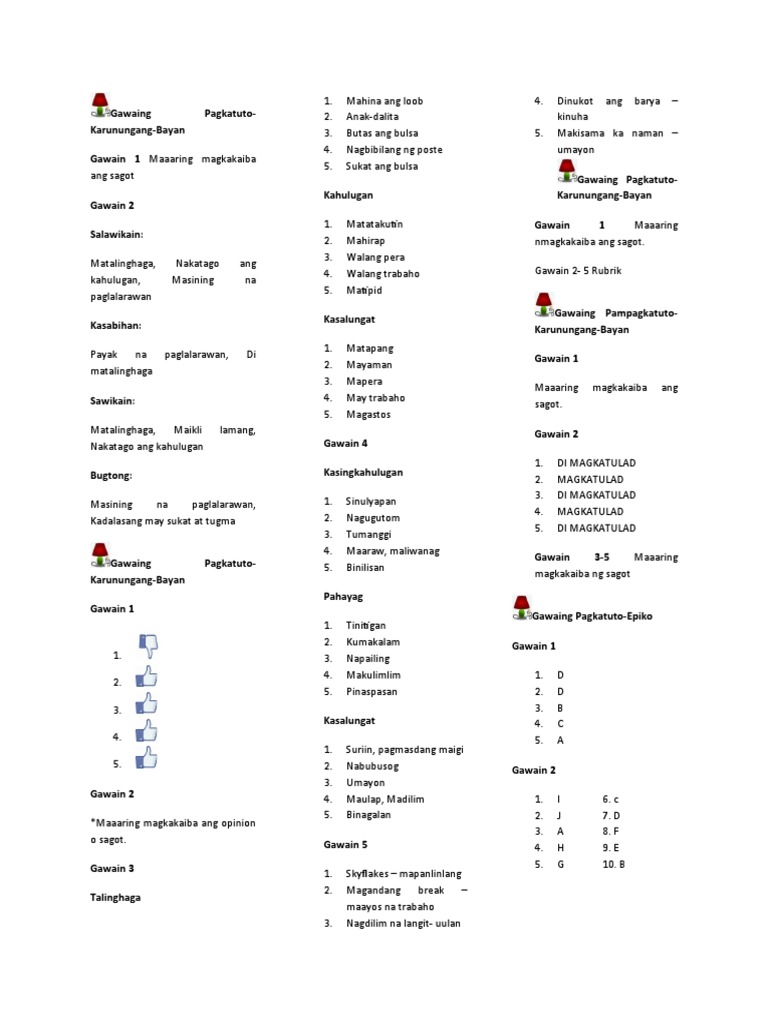 Answer Key Grade 8 | PDF