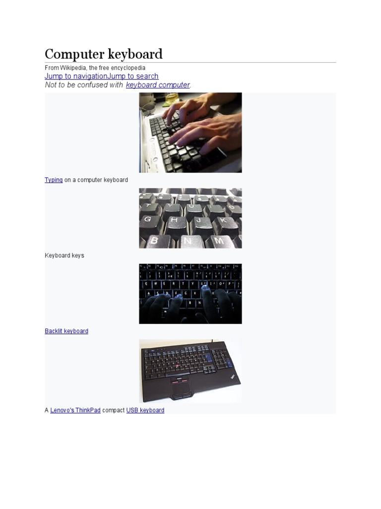Computer Keyboard: Jump To Navigation Jump To Search | Download Free PDF | Computer Keyboard ...