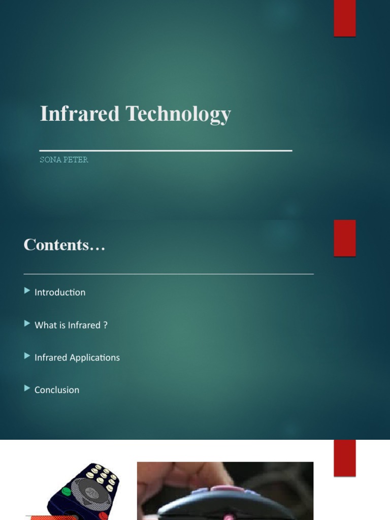 Infrared Technology - : Sona Peter | PDF | Infrared | Remote Control