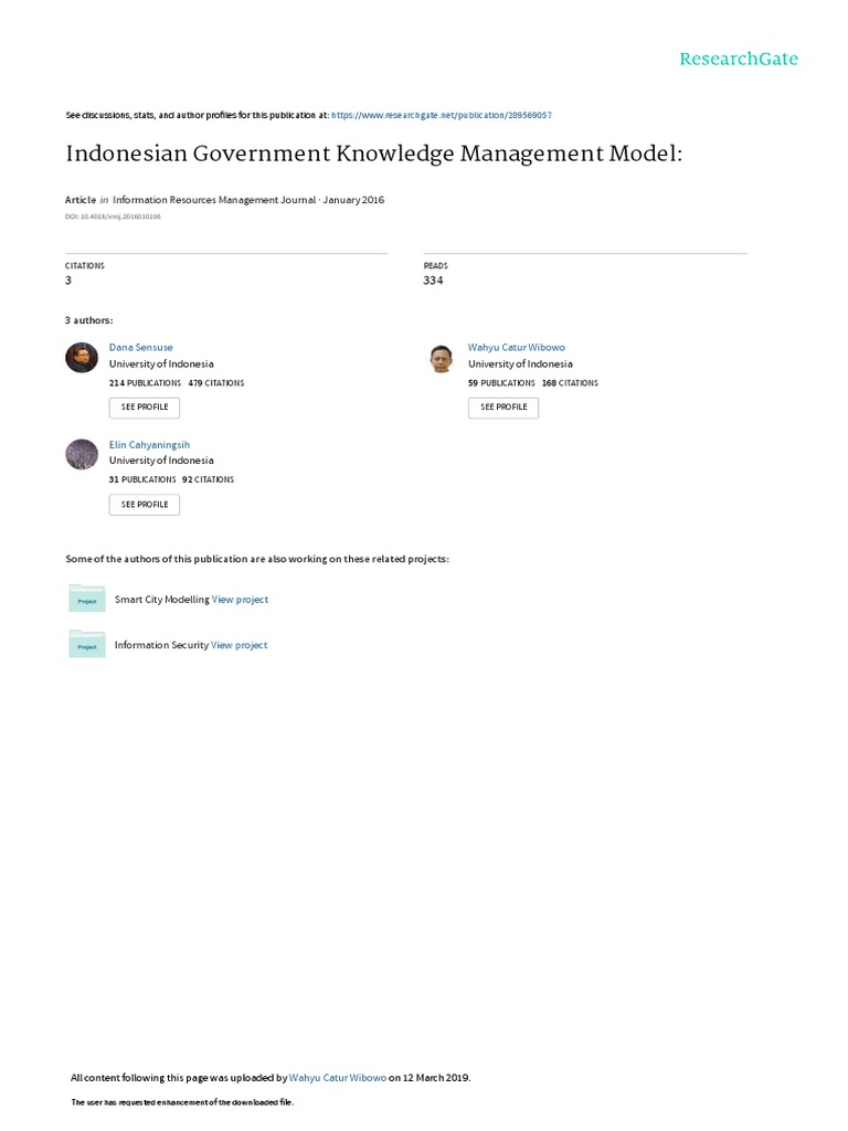 Indonesian Government Knowledge Management | PDF | Knowledge Management ...