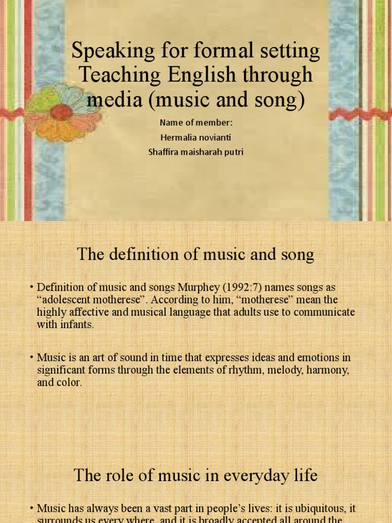 Speaking For Formal Setting | PDF