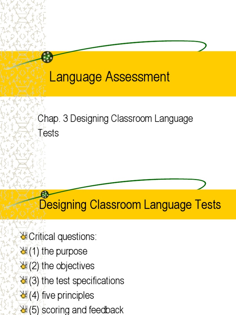 Chapter 3 Designing Classroom Language Test | PDF | Multiple Choice ...