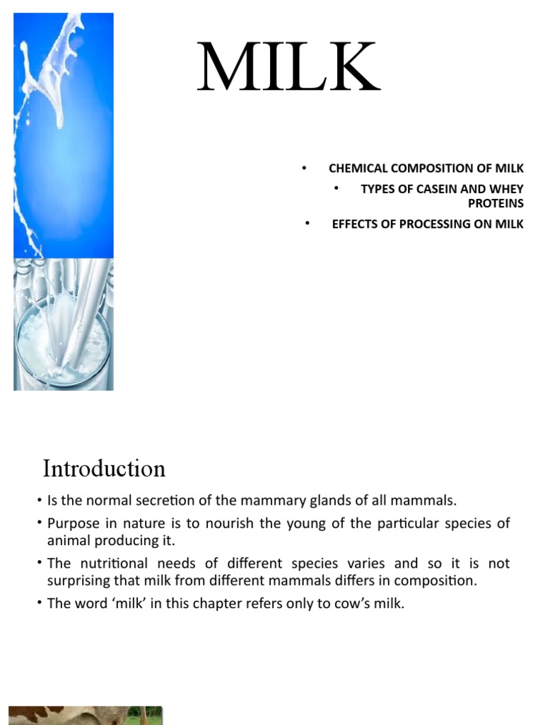 Chemical Composition of Milk Types of Casein and Whey Proteins Effects ...