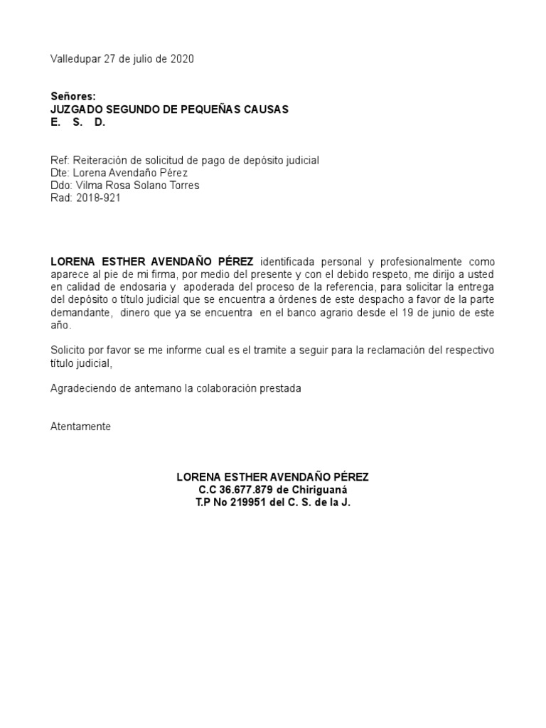 Reiteracion Mandamiento de Pago | PDF