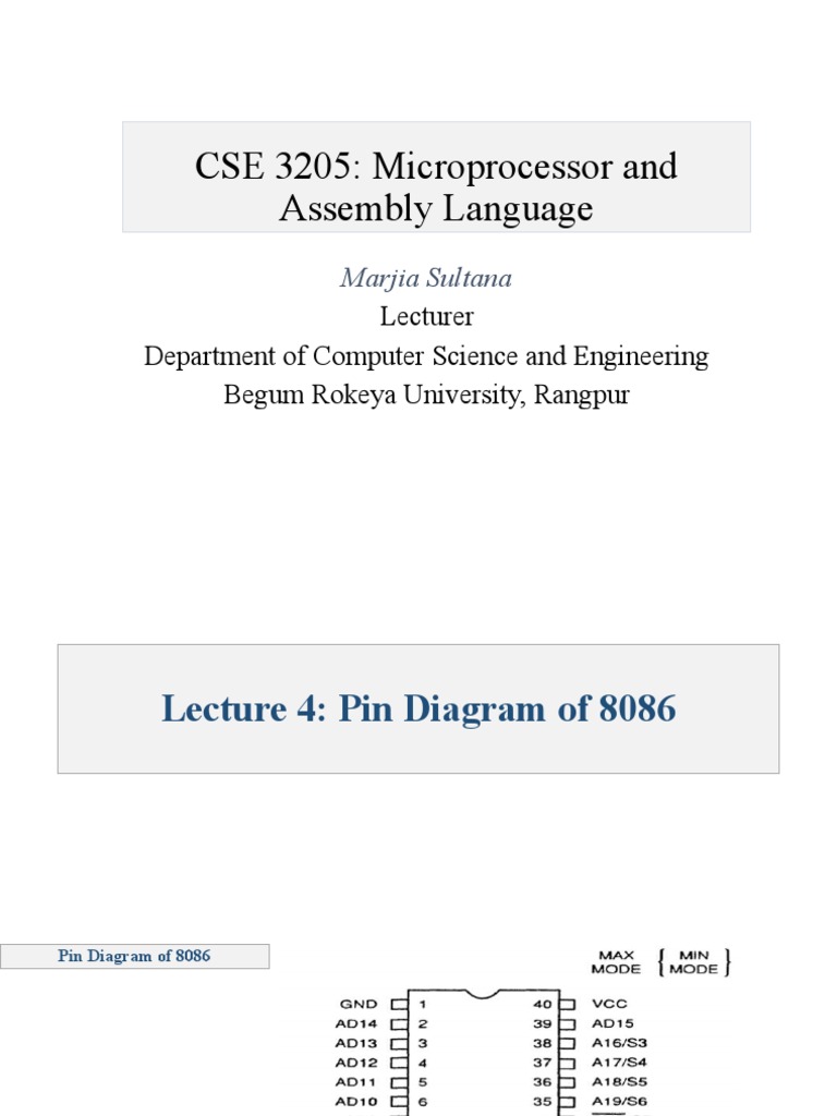 8086 Microprocessor Pin Diagram Explained | PDF | Central Processing Unit | Digital Electronics