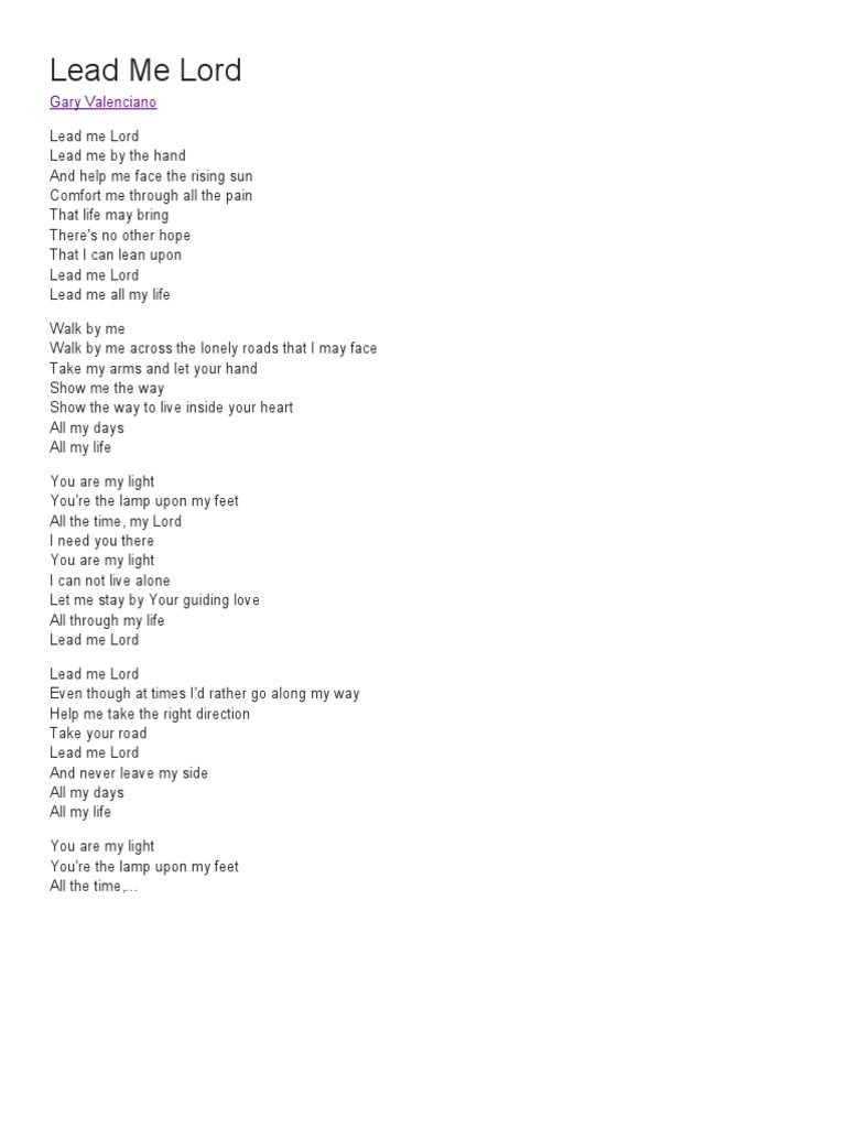Lead Me Lord | PDF