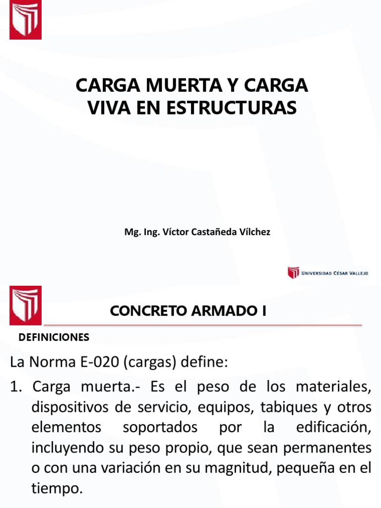 Sesion 6 Carga - Muerta - y - Carga - Viva - en - Estructuras - Rev2 | PDF | Science | Ciencia y ...