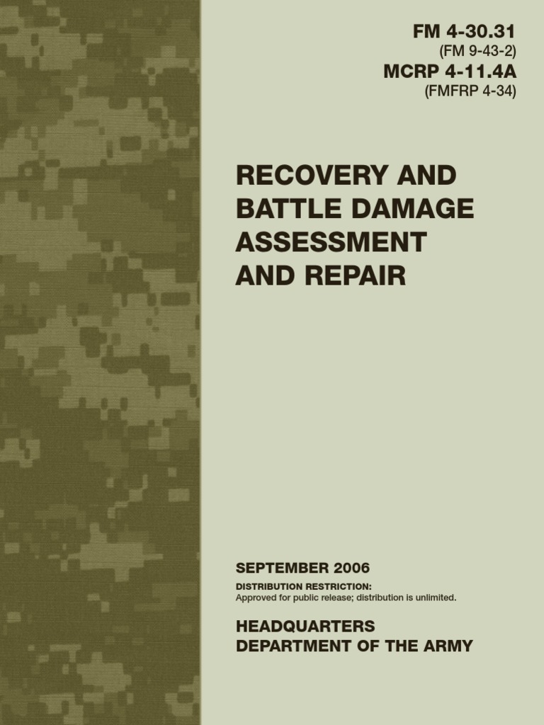 FM 4-30.31 Recovery and Battle Damage Assessment and Repair PDF | PDF ...