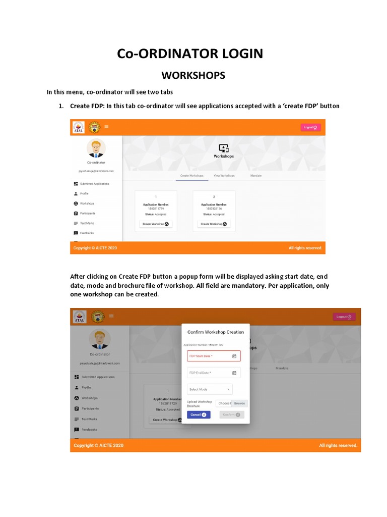 CoOrdinator ATAL Portal Flow PDF | PDF | System Software | Computing