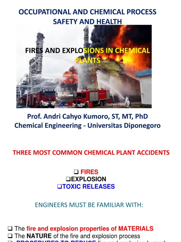 Week 11 Fires and Explosions in Chemical and Petrochemical Industries ...