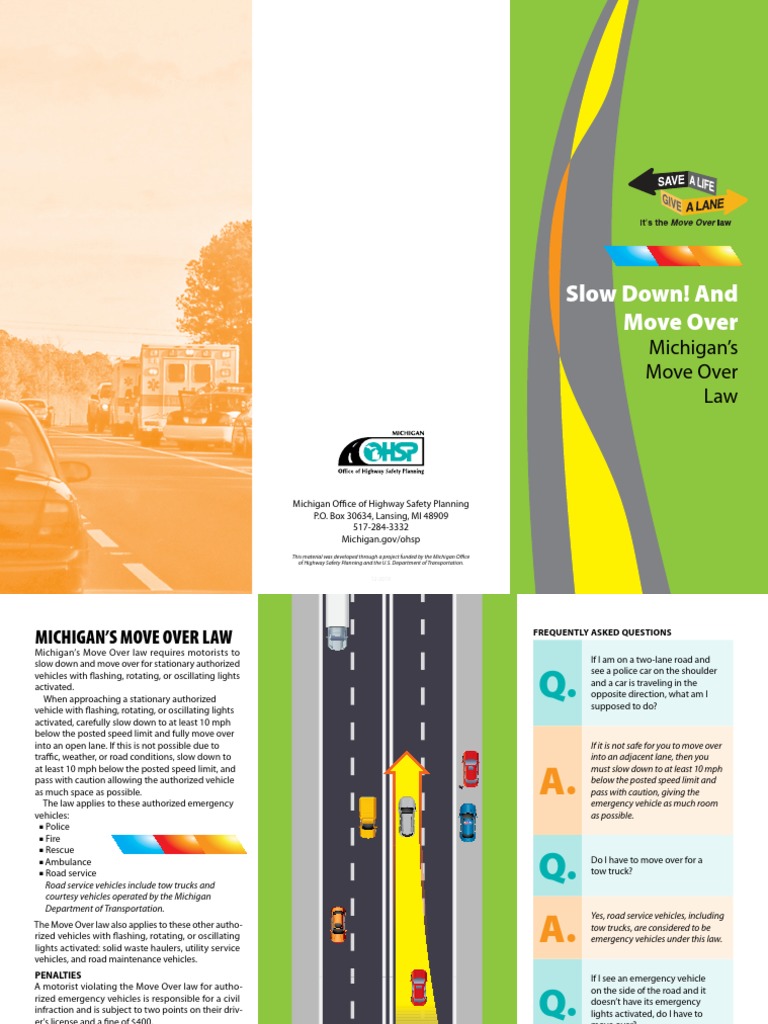 Michigan Move Over Law Explained | PDF | Service Industries | Road ...