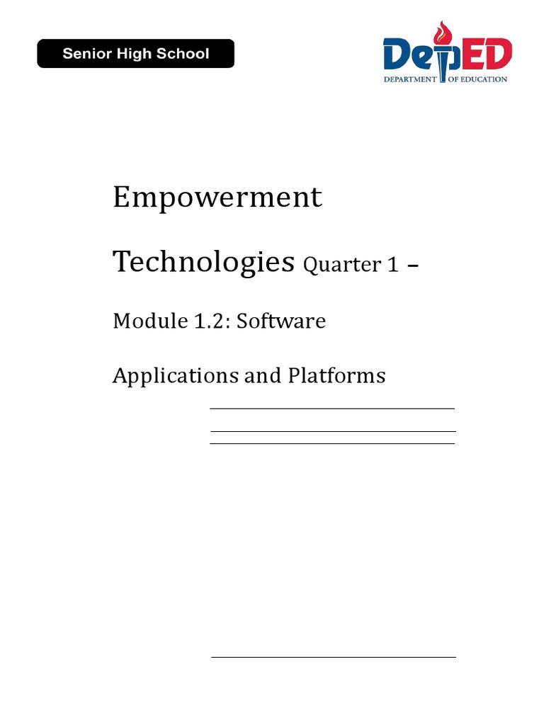 Empowerment Technologies: Quarter 1 Module 1.2: Software Applications ...