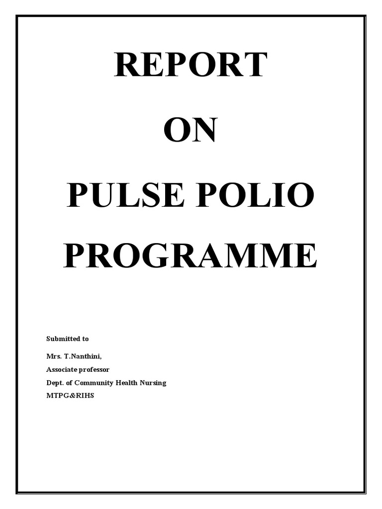 Pulse Polio Programme Report 2020 | PDF | Pediatrics | Public Health