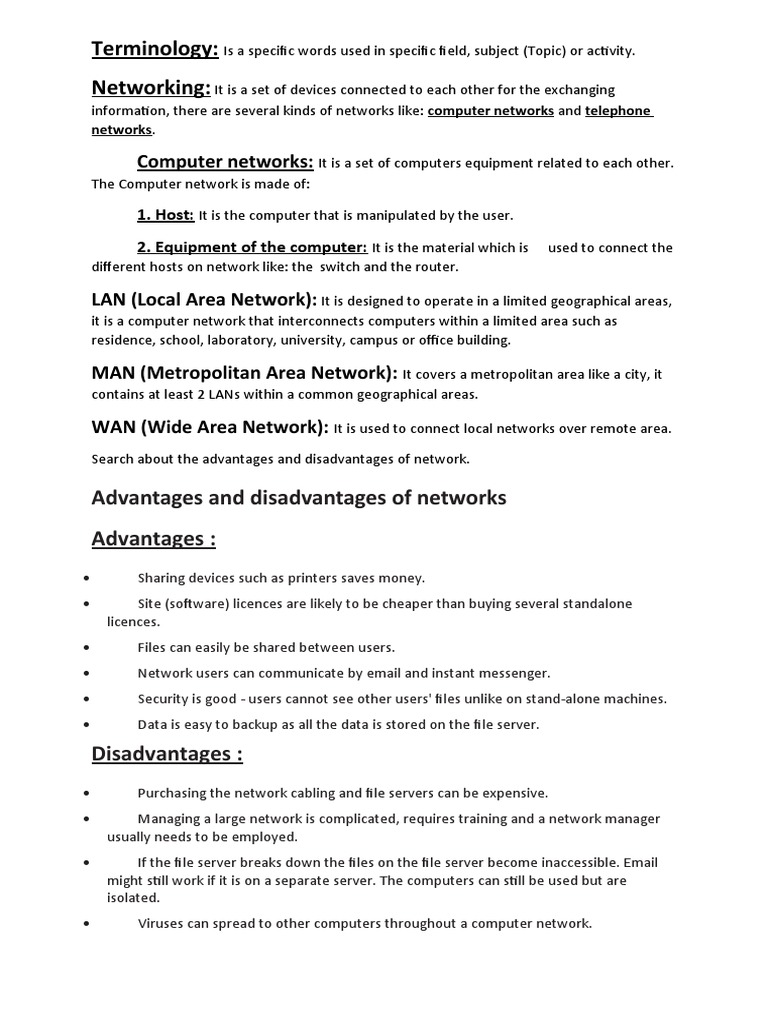 Terminology: Networking:: Computer Networks | PDF