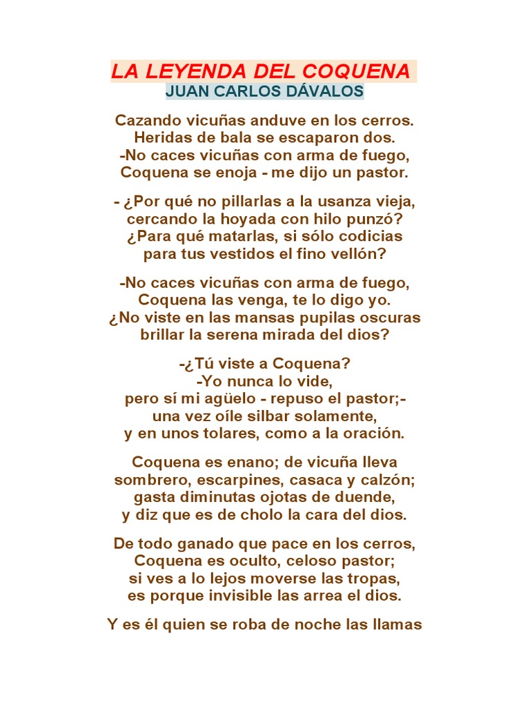 La Leyenda del Coquena en Salta | PDF