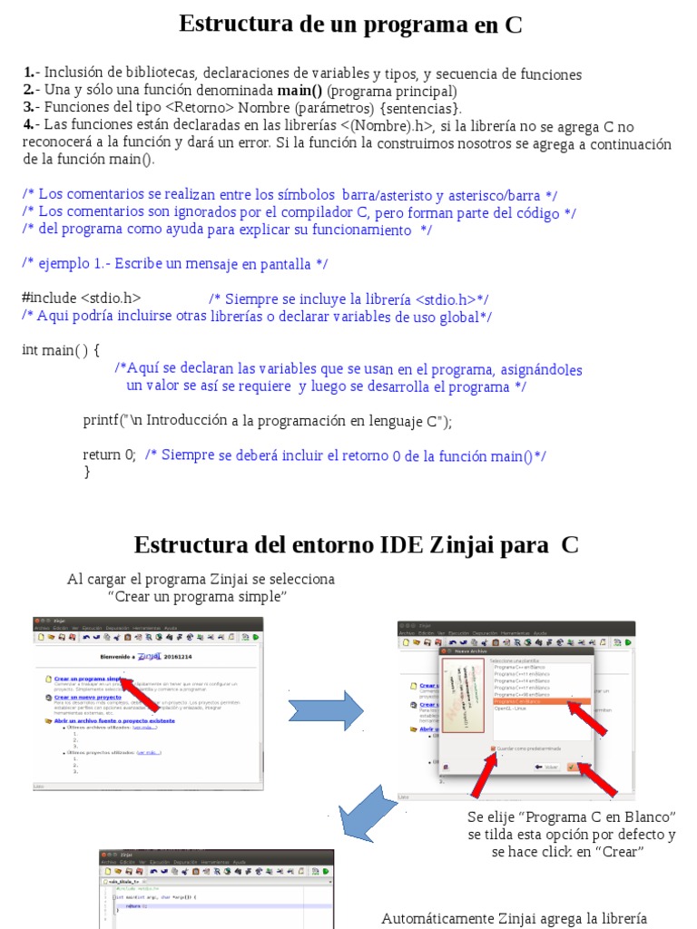 Estructura de un Programa en C | PDF | Programa de computadora ...