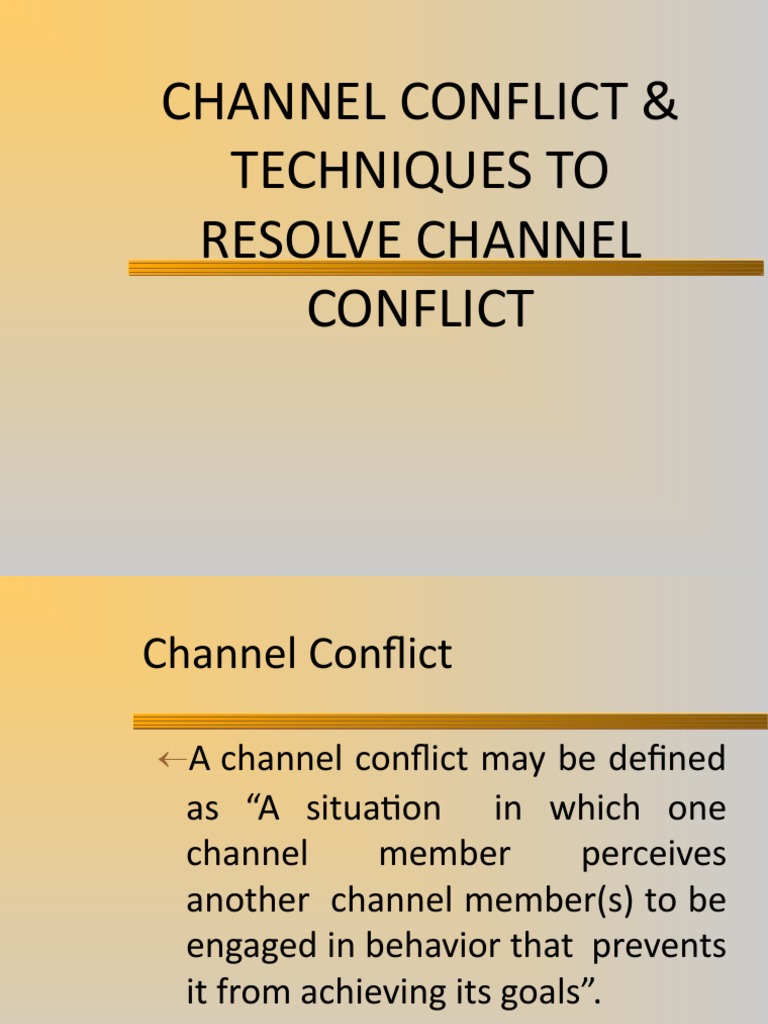 Channel Conflict & Techniques To Resolve Channel Conflict | PDF ...