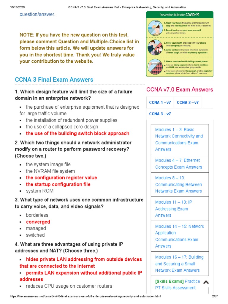 CCNA 3 Final Exam Answers | PDF | Computer Network | Virtual Private Network
