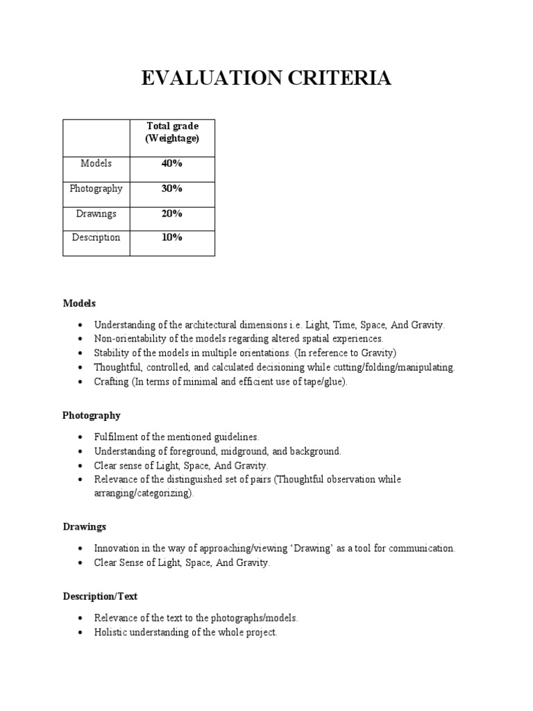 Evaluation Criteria | PDF