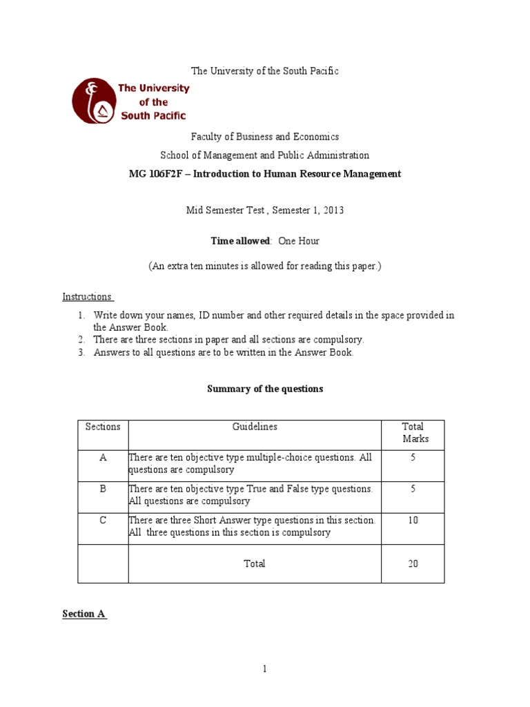 MST Question Paper With Solutions | PDF | Employment | Occupational ...