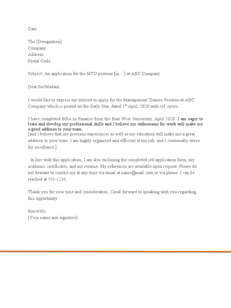 Resume Cover Letter Format | PDF