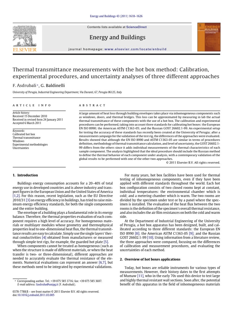 Thermal Transmittance Measurement With The Hot Box | PDF | Heat ...