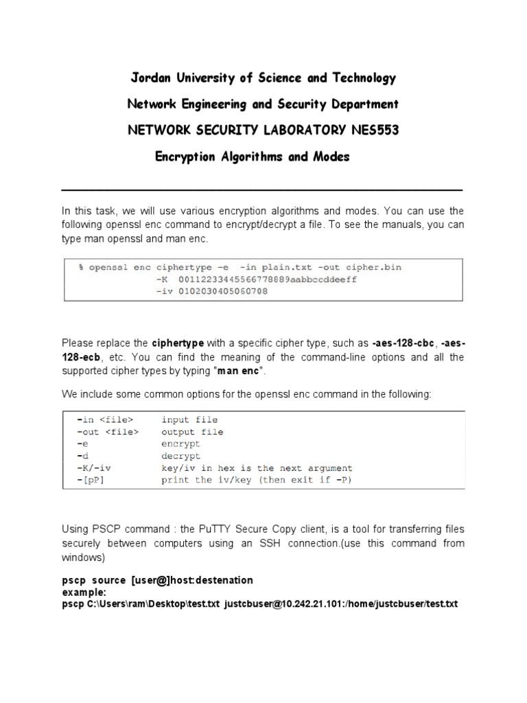 128-Ecb, Etc. You Can Find The Meaning of The Command-Line Options and ...